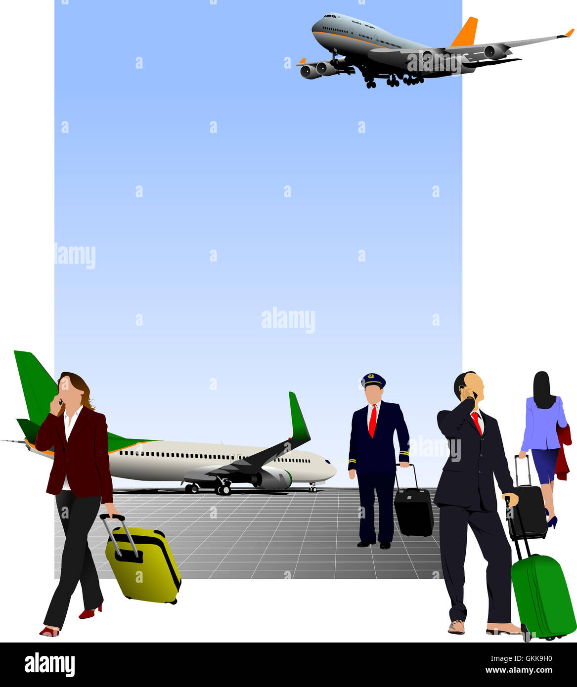 Airport scene . Vector illustration for designers Stock Photo - Alamy
