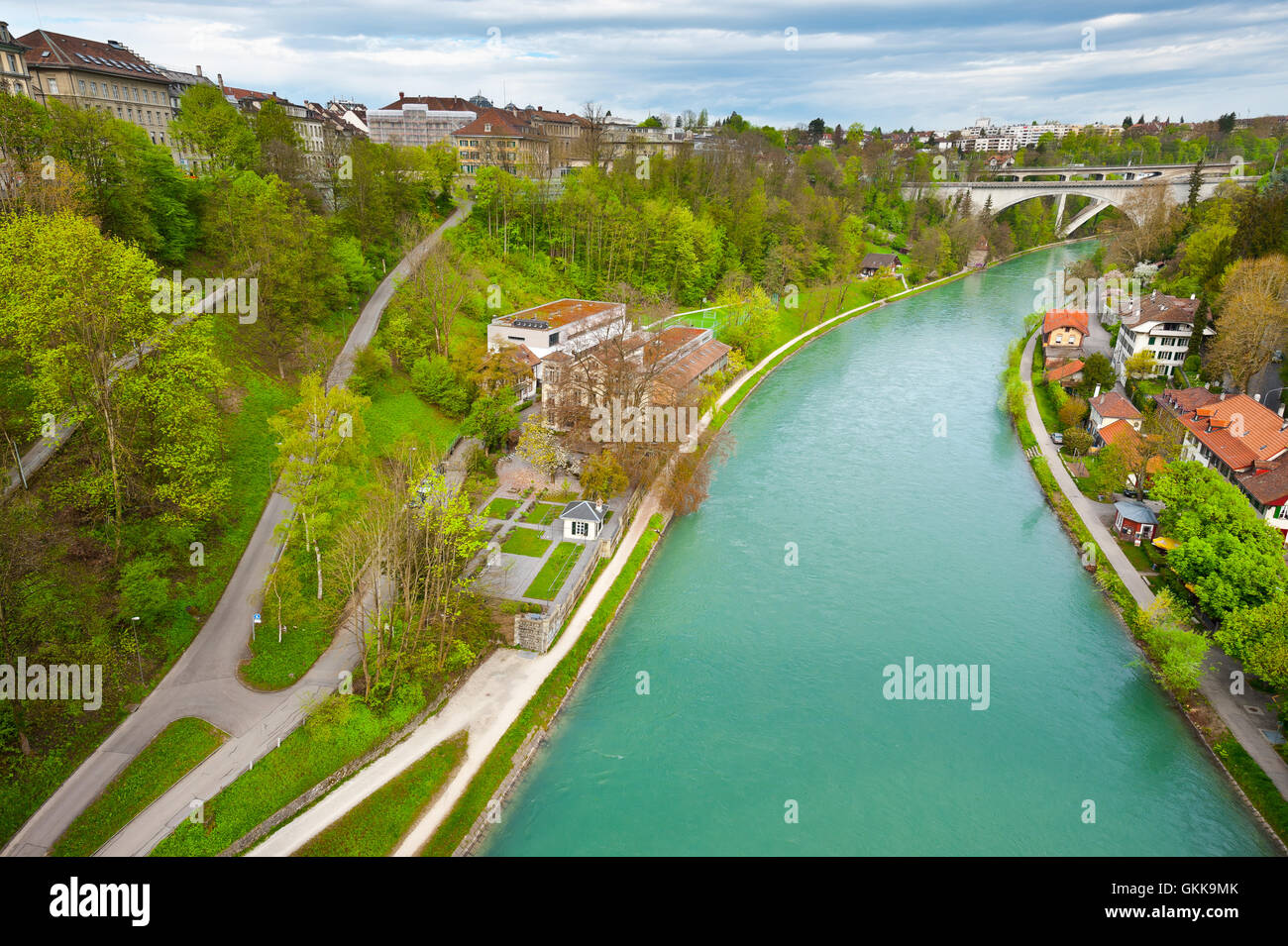 Birds eye town city swiss river hi-res stock photography and images - Alamy