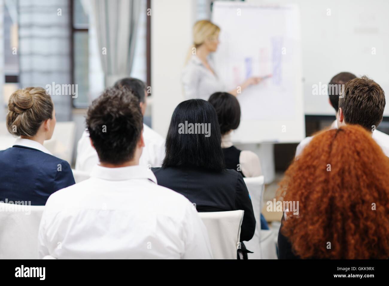 business woman giving presentation Stock Photo - Alamy