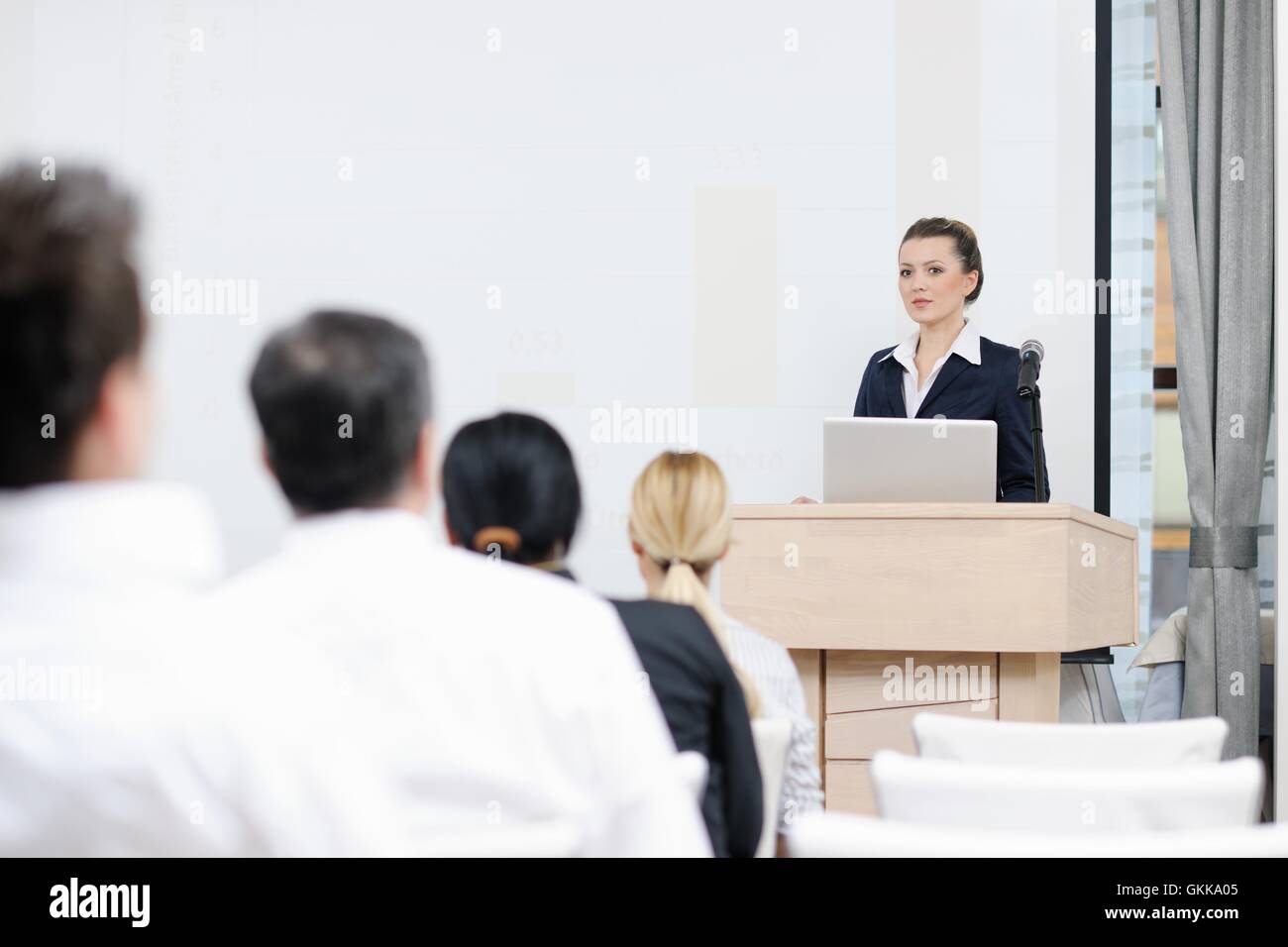 business woman giving presentation Stock Photo - Alamy