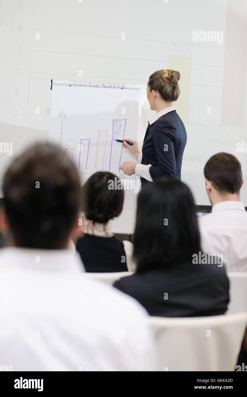 business woman giving presentation Stock Photo - Alamy