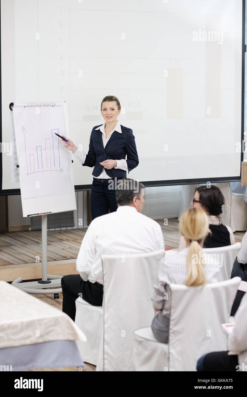 business woman giving presentation Stock Photo - Alamy