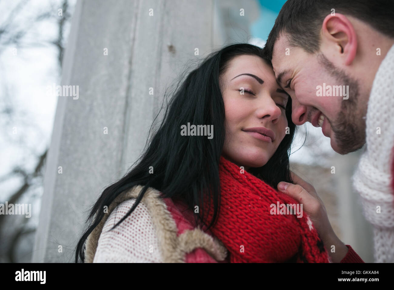 Portrait happy couple covered in hi-res stock photography and images - Alamy