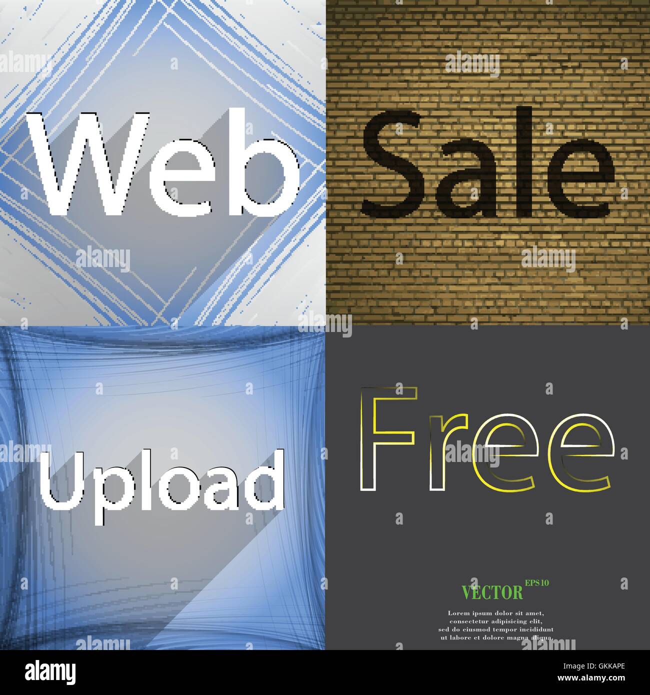 Set of the most popular web design icons on abstract background Stock ...