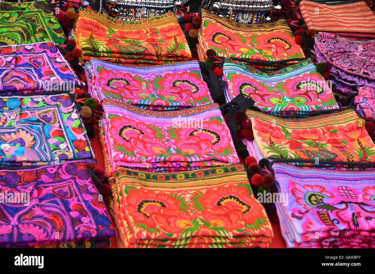 Colorful hill tribe bags Stock Photo - Alamy