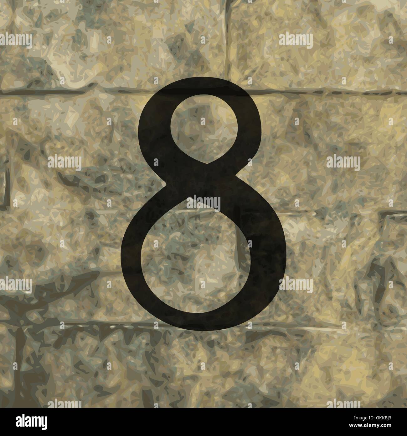 number Eight icon symbol Flat modern web design with long shadow and ...