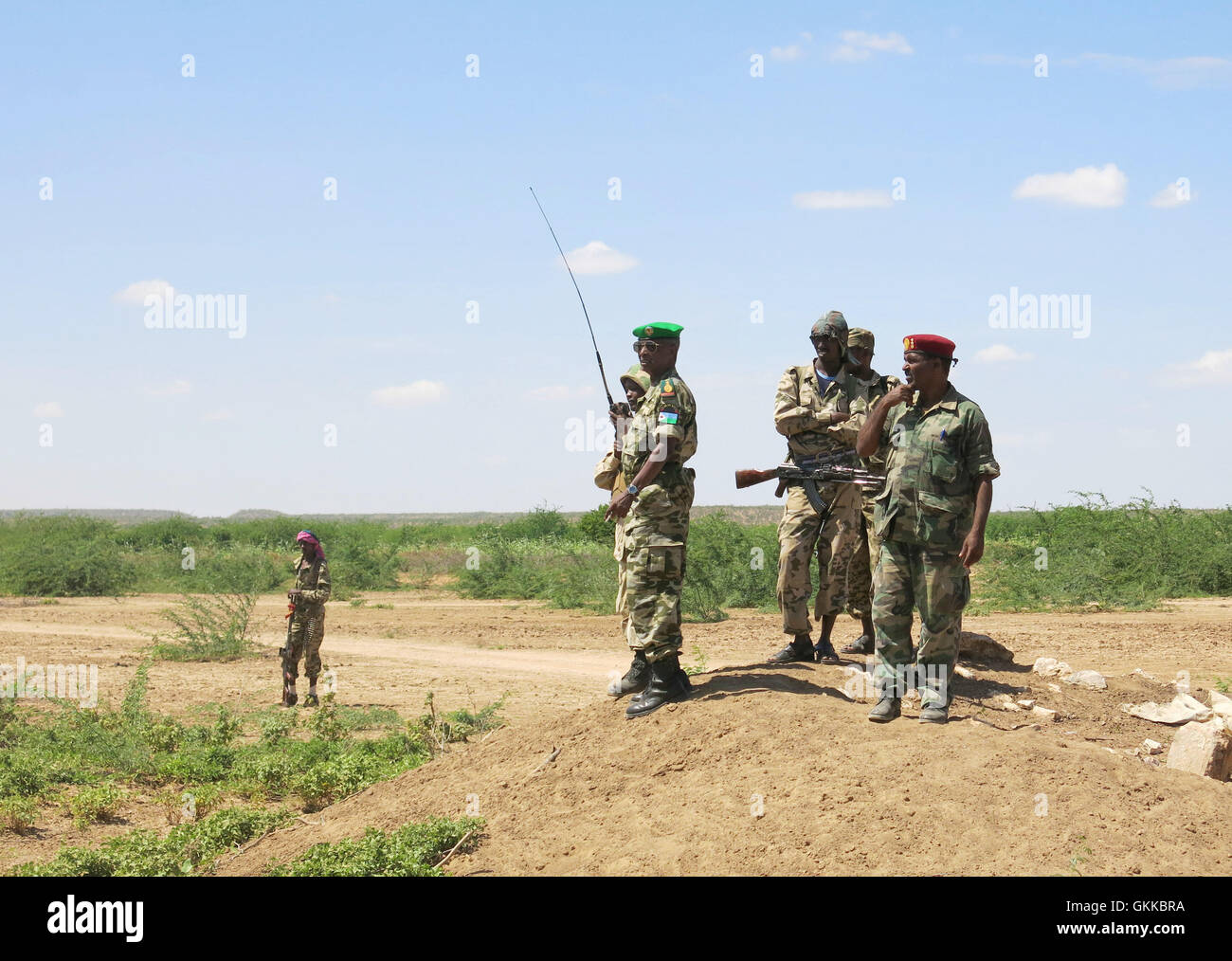 AMISOM Sector 4 Force Commander, Col. Abdow Dhinbil, and a Somali ...