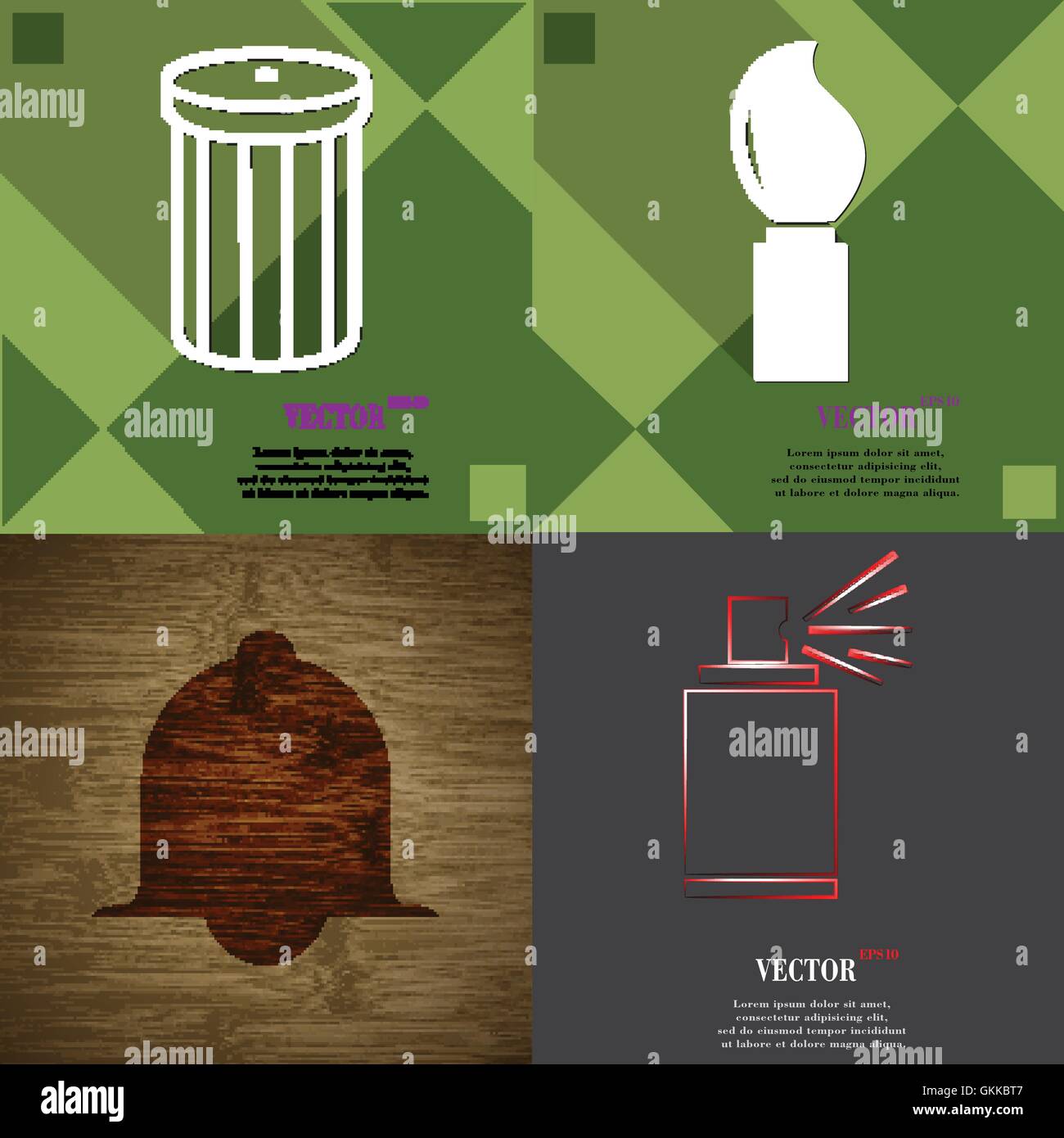 Set of abstract backgrounds with different web icons Stock Vector Image ...