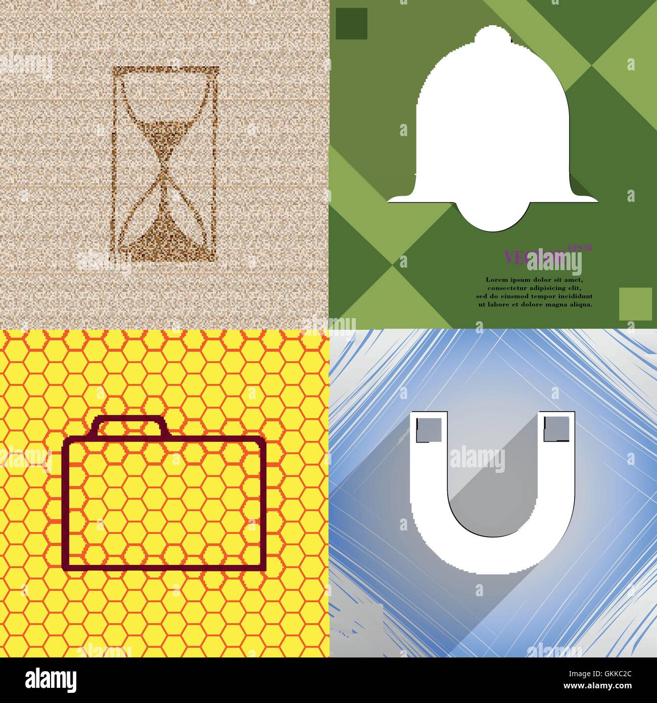 Set of abstract backgrounds with different web icons Stock Vector Image ...