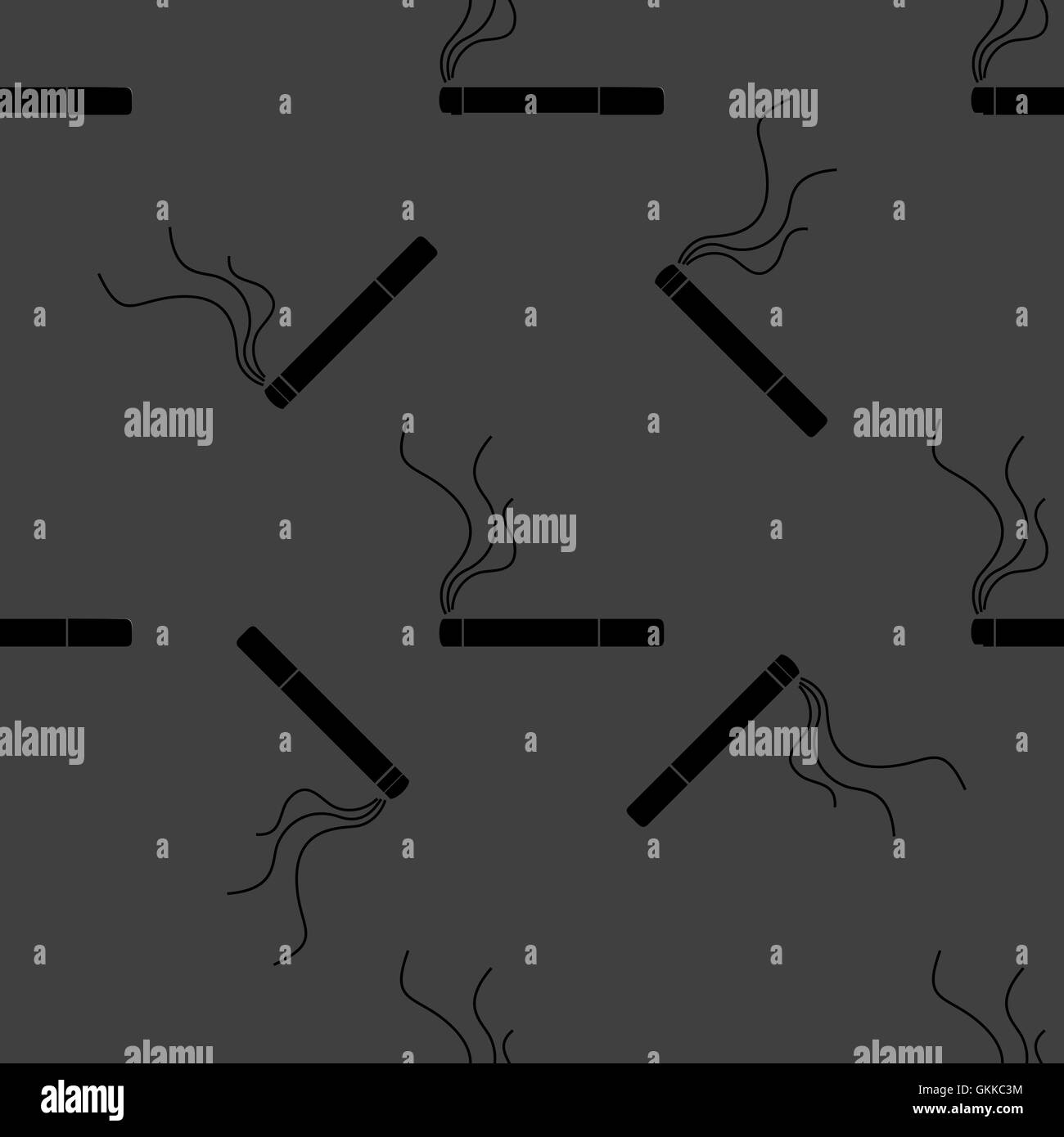 Smoking sign. cigarette. flat design. Seamless gray pattern Stock ...