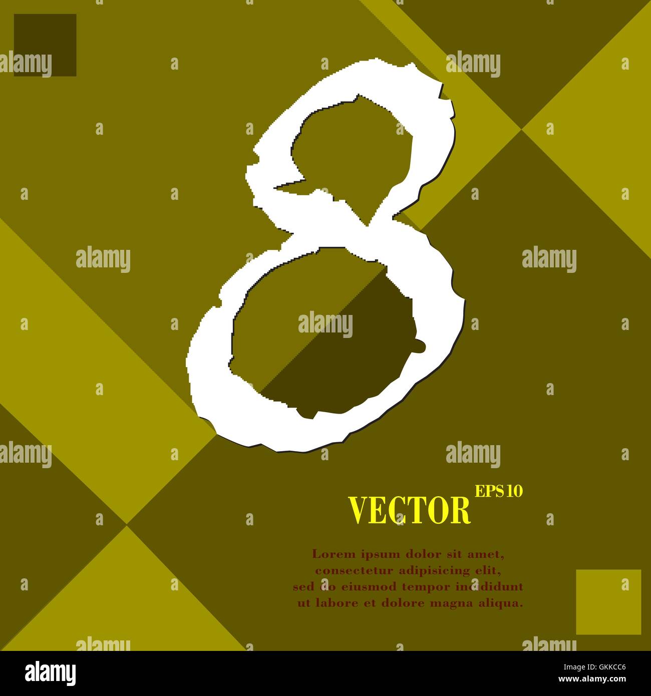 number Eight icon symbol Flat modern web design with long shadow and ...