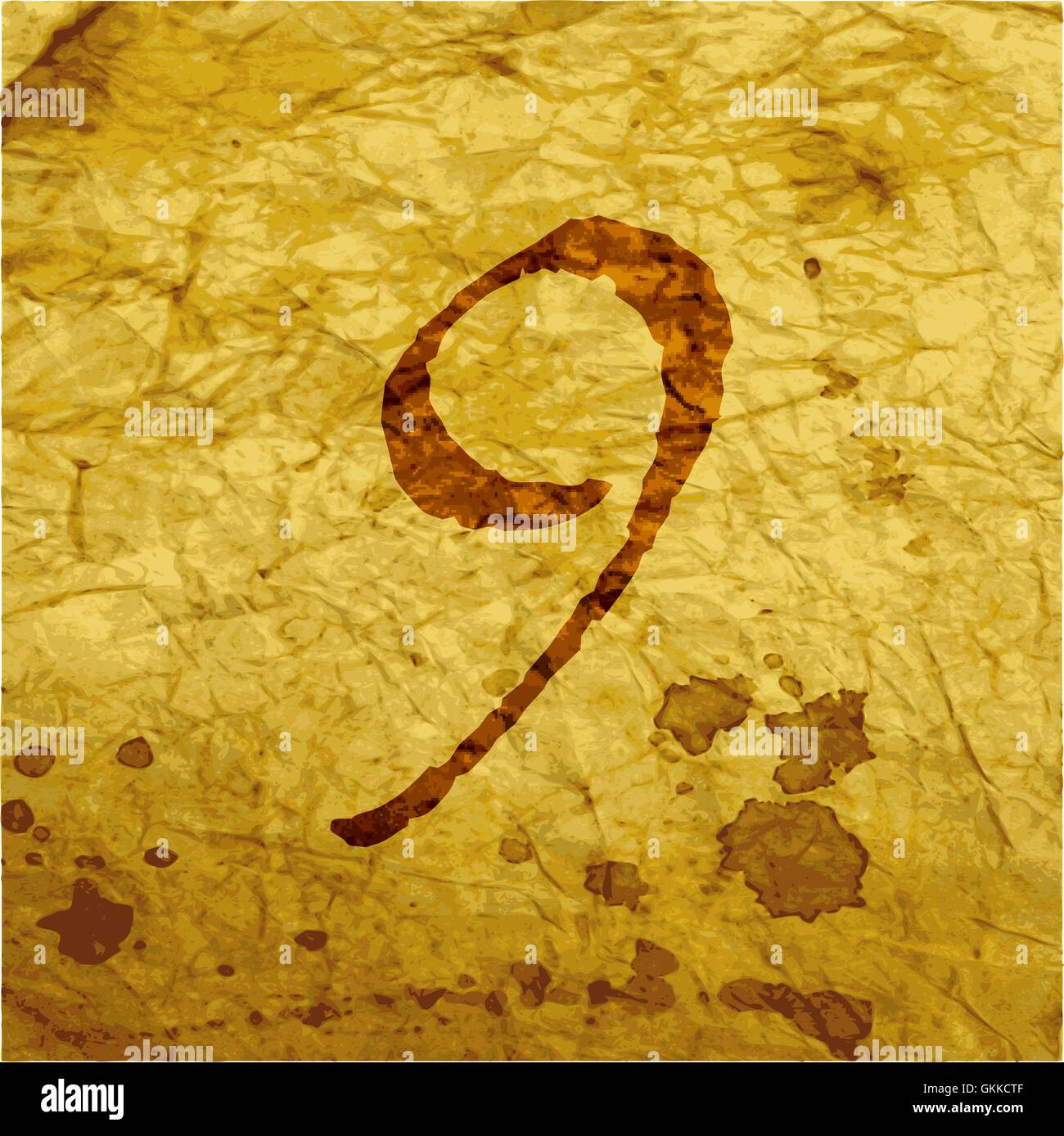 number Nine icon symbol Flat modern web design with long shadow and ...