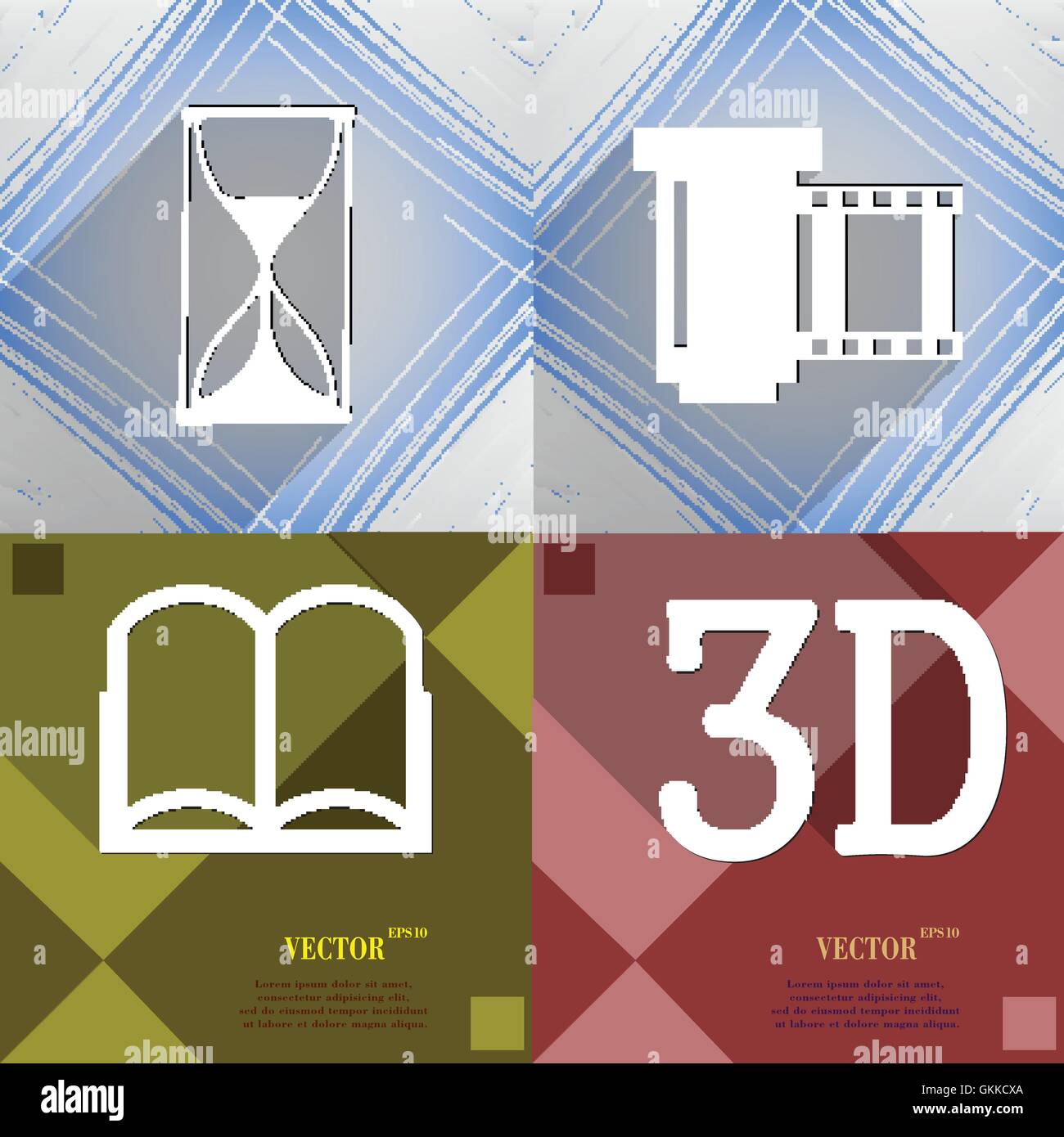 Set of abstract backgrounds with different web icons Stock Vector Image ...