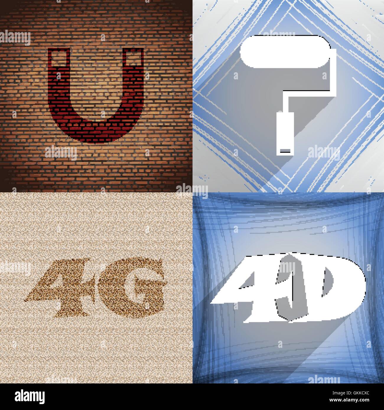 Set of abstract backgrounds with different web icons Stock Vector Image ...