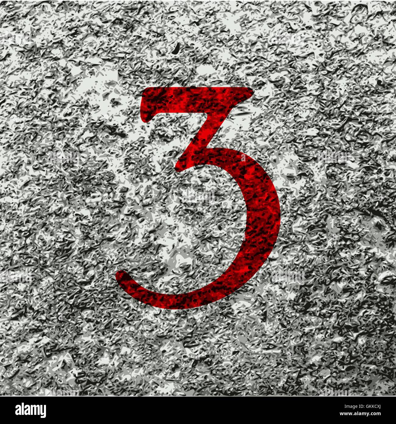 number three icon symbol Flat modern web design with long shadow and ...