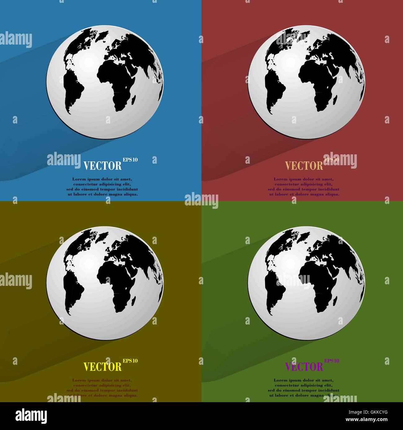 Color set World map web icon, flat design Stock Vector Image & Art - Alamy