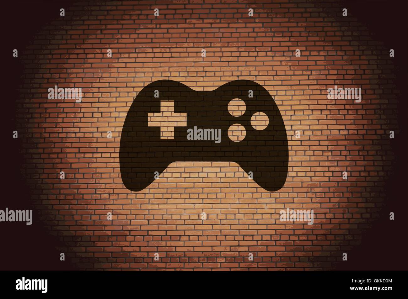 Gaming Joystick. Flat modern web button and space for your text Stock ...