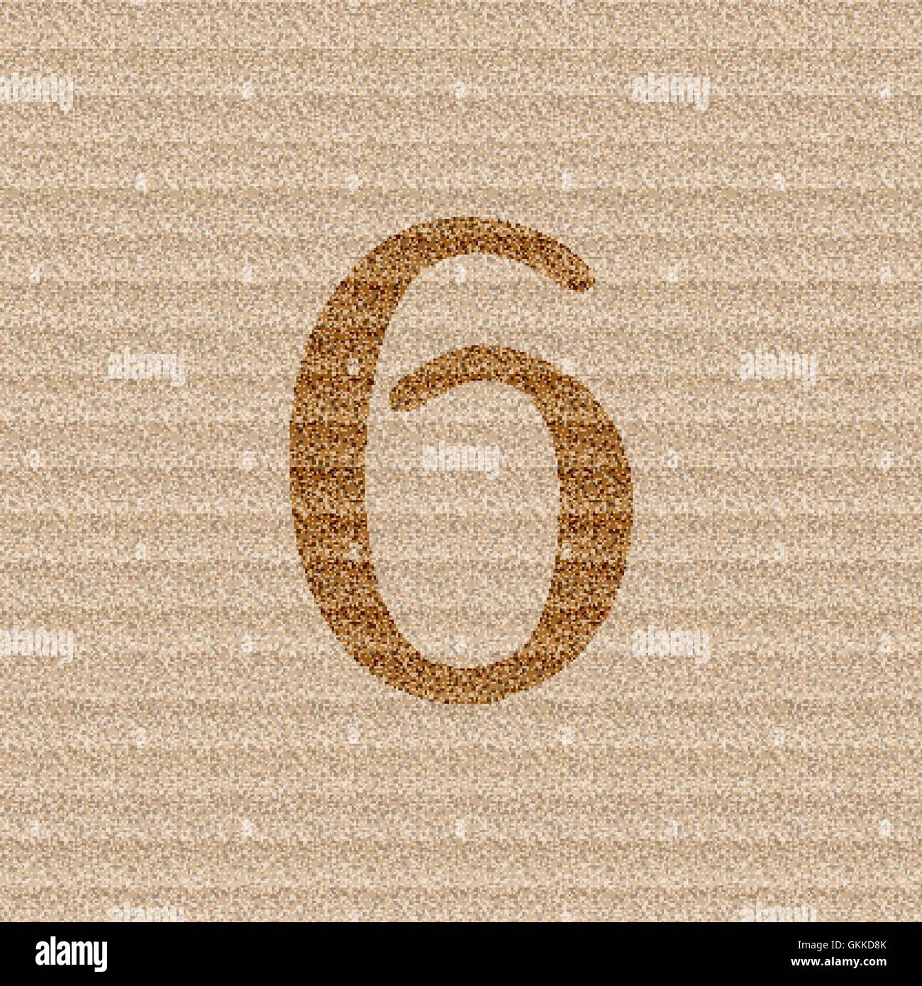 number six icon symbol Flat modern web design with long shadow and ...