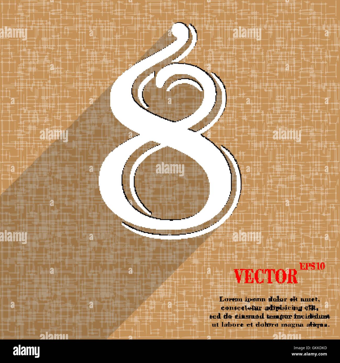 number Eight icon symbol Flat modern web design with long shadow and ...