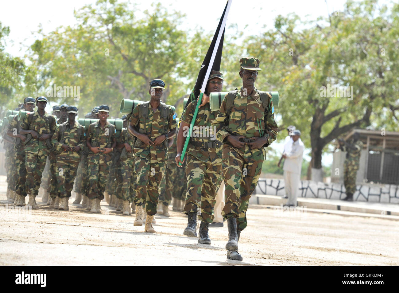 The Somali National Army’s DANAB Special Commando unit marches during ...