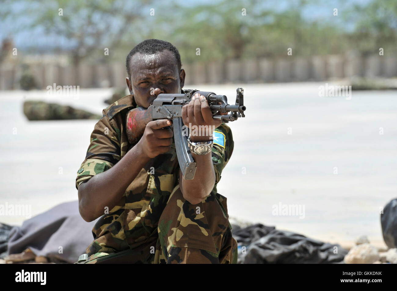 On April 15, 2014, Somali National Army soldiers demonstrated their ...