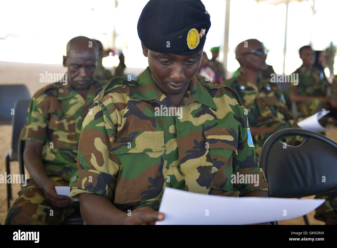 On April 15, 2014, a Somali National Army soldier read his certificate ...
