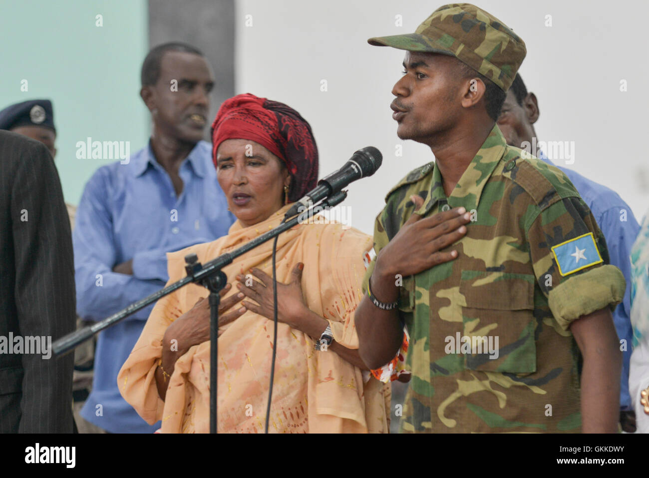 On May 10, 2014, a Somali National Army soldier sang a song during the ...