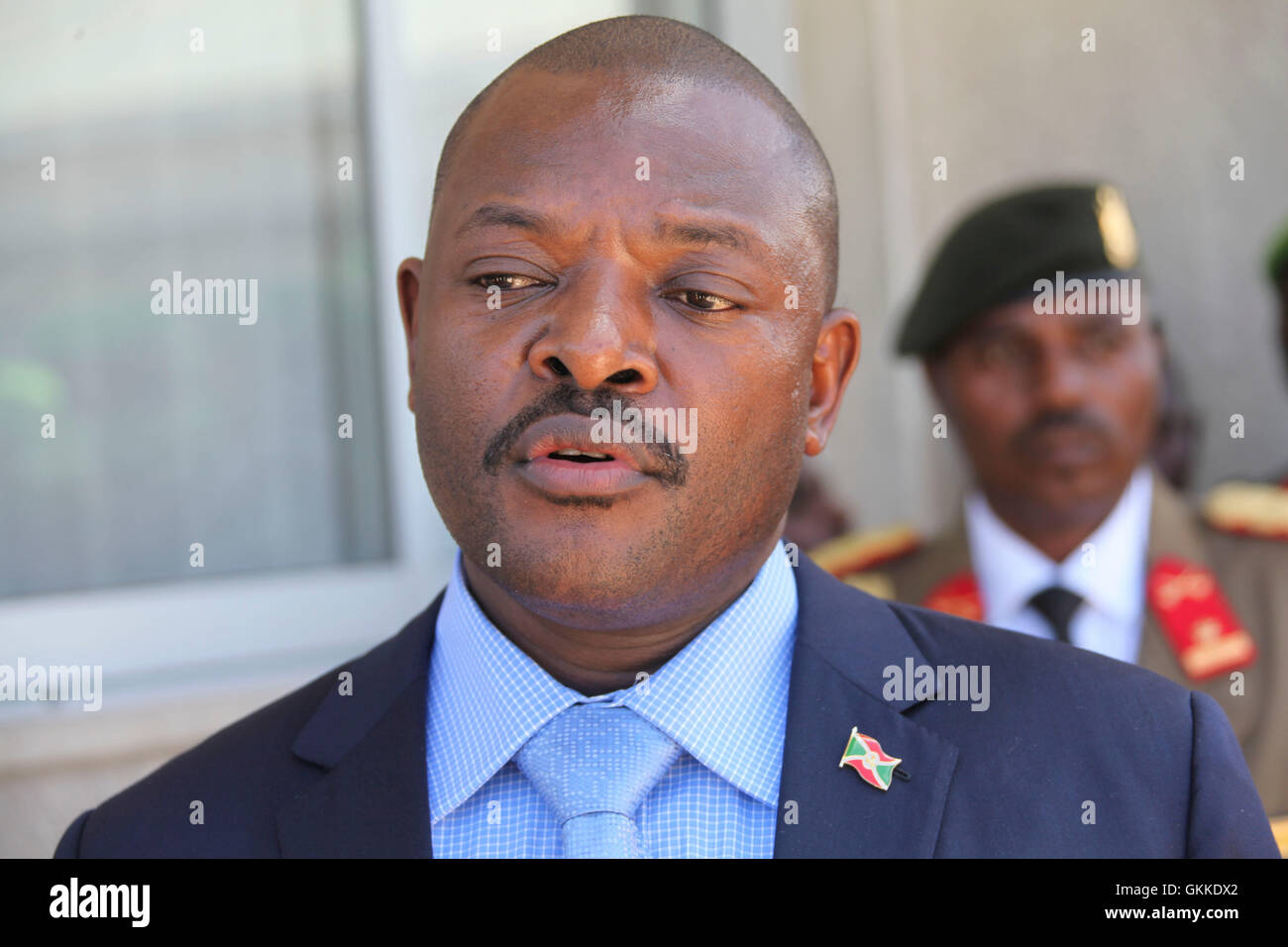 On April 22, 2014, a portrait of Burundian President Pierre Nkurunziza ...