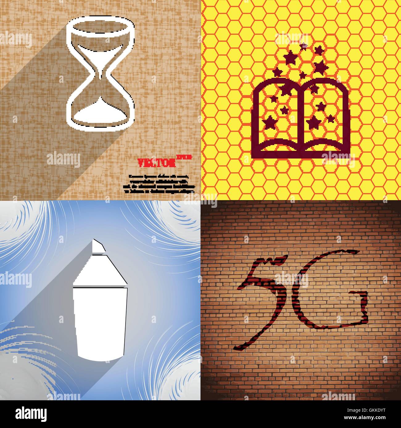 Set of abstract backgrounds with different web icons Stock Vector Image ...