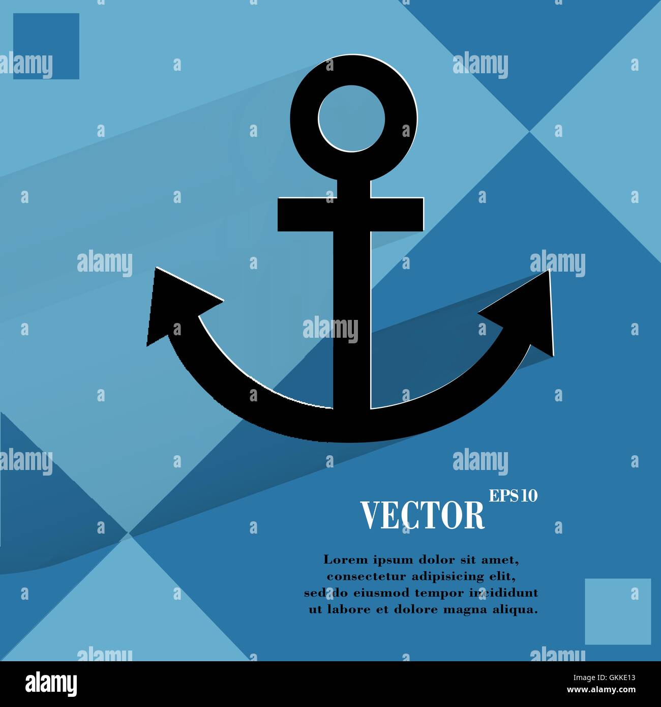 Anchor. Flat modern web design on a flat geometric abstract background ...