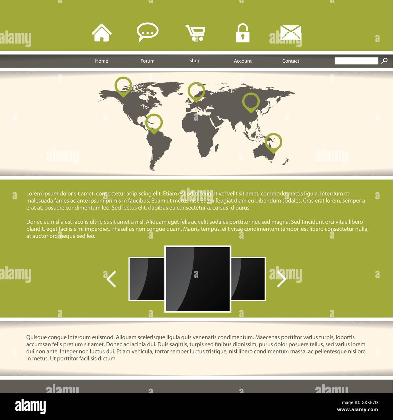 Classy website template design with green stripes Stock Vector Image ...