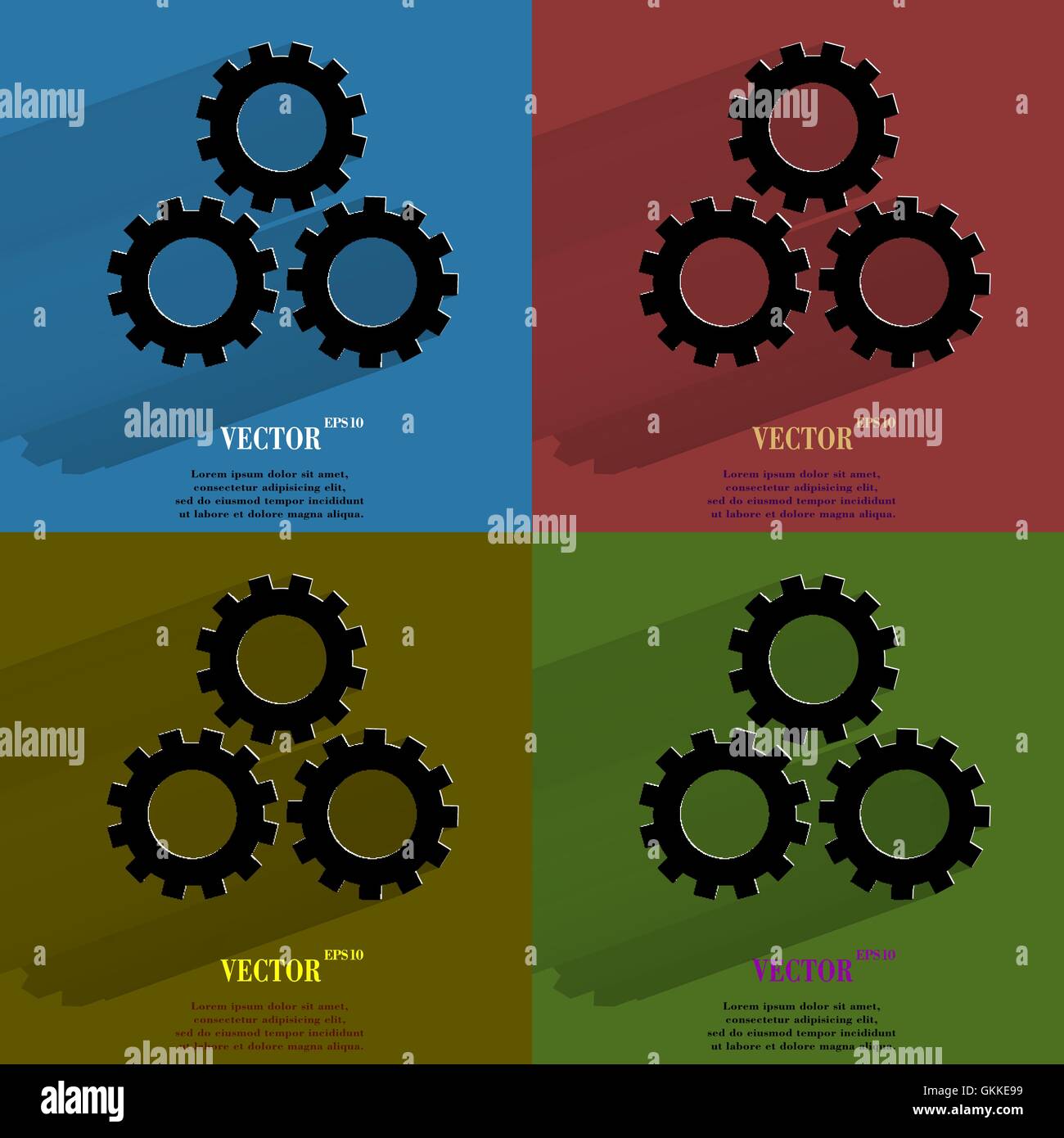 Color set Settings Sign web icon, flat design Stock Vector Image & Art ...