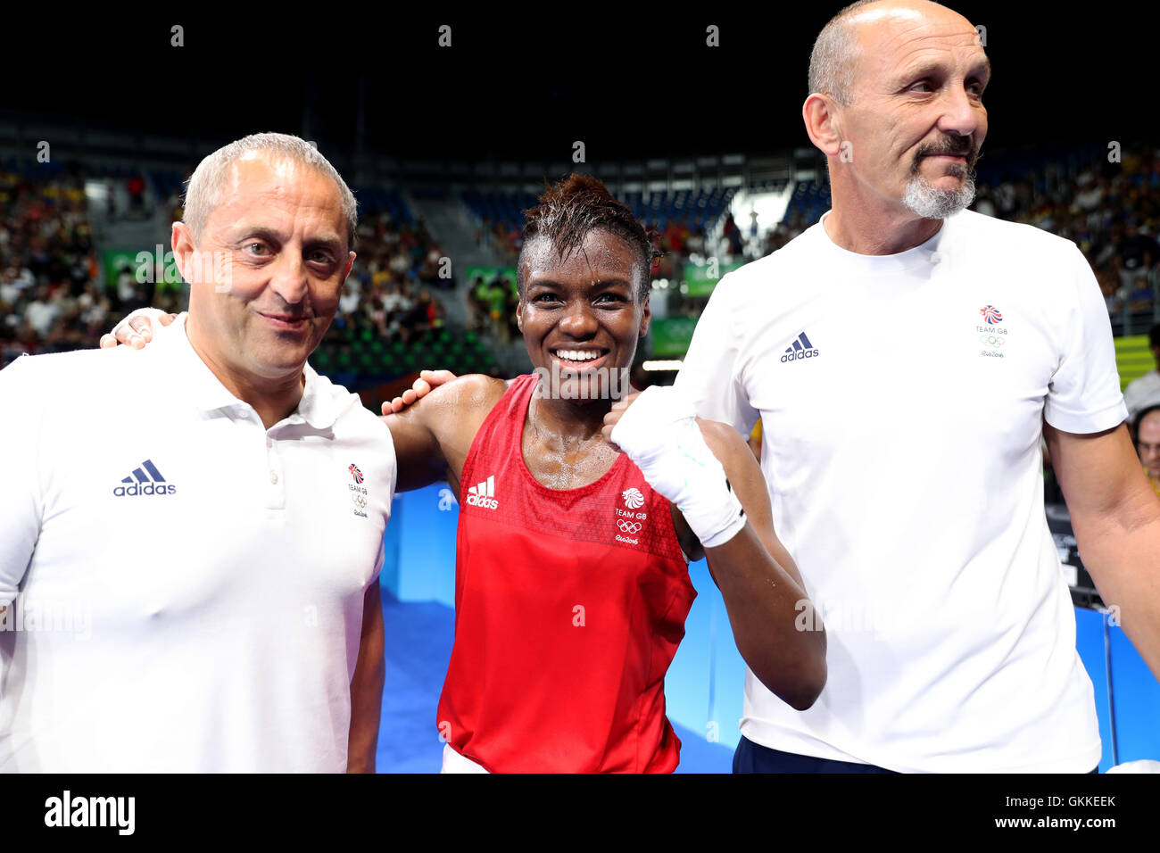 Great Britain's Nicola Adams celebrates victory over France's Sarah ...