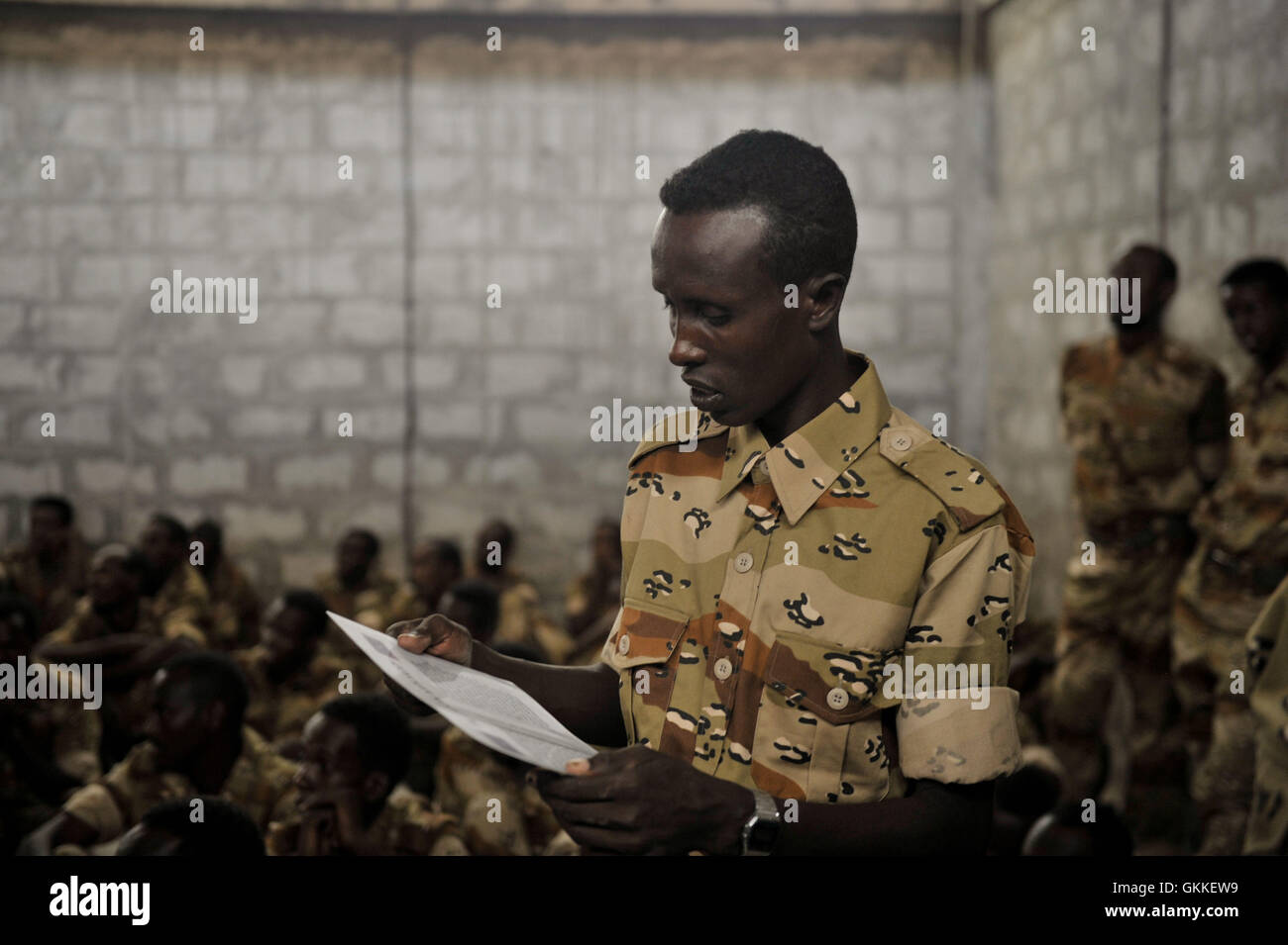 Members of the SNA attend a ceremony to mark the completion of a ...