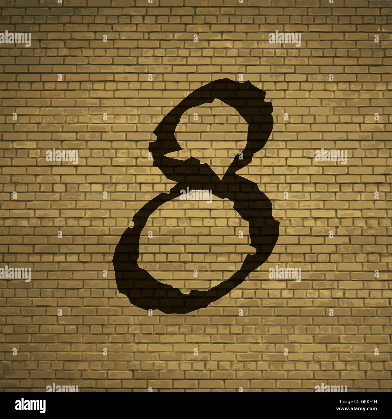 number Eight icon symbol Flat modern web design with long shadow and ...