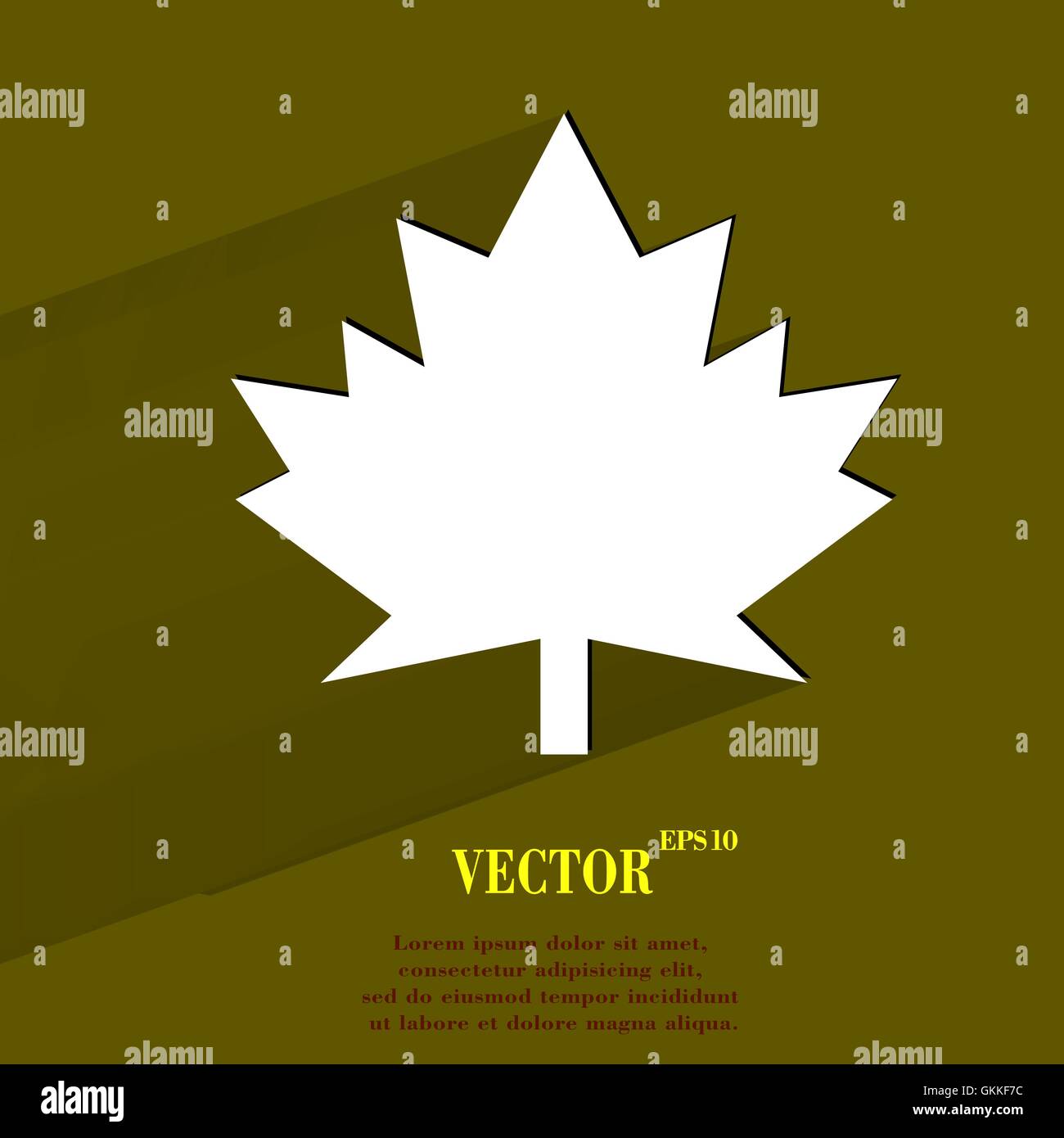 maple Leaf. Flat modern web button with long shadow and space for your text Stock Vector Image ...