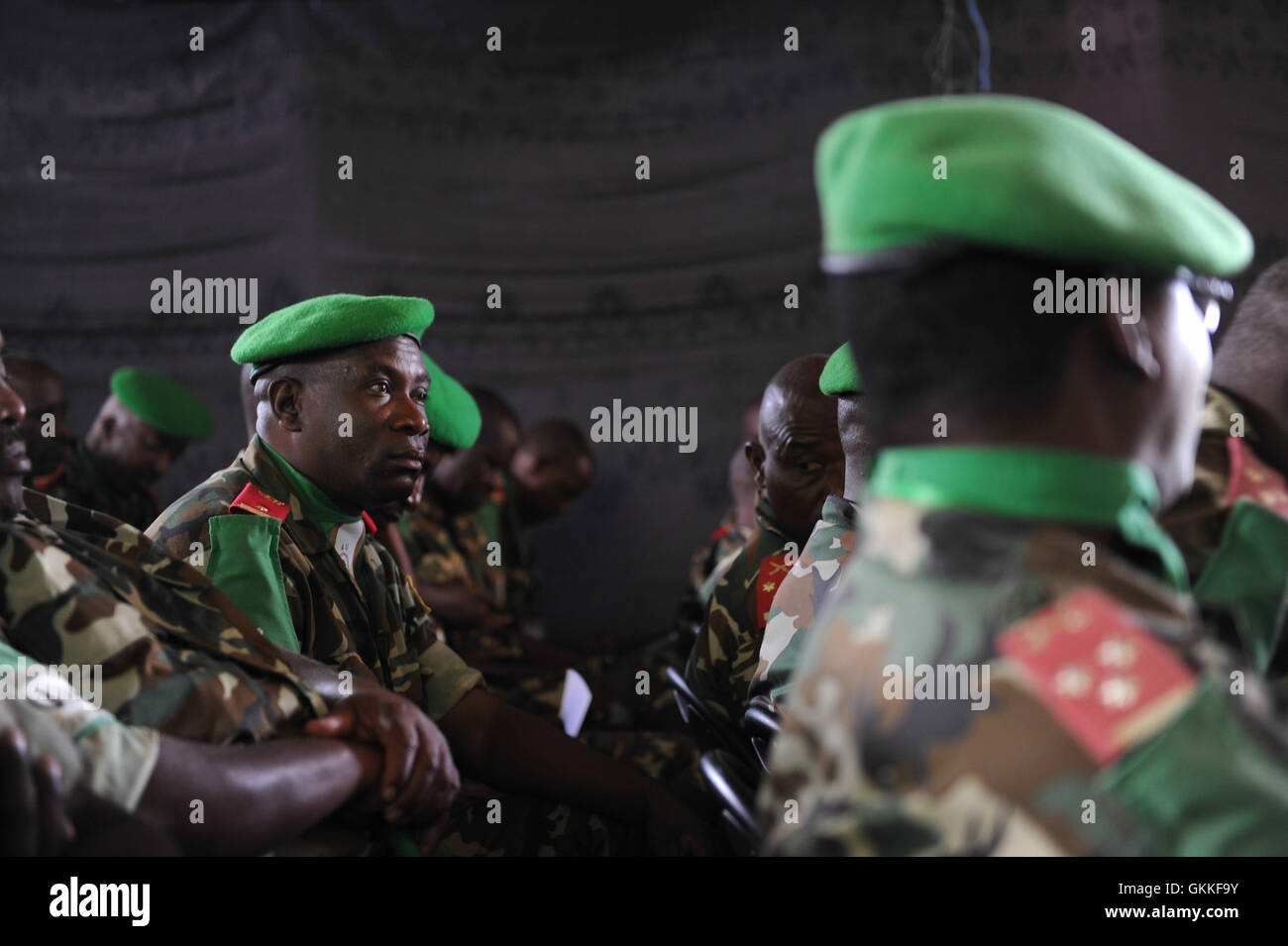 AMISOM Force Commander, General Silas Ntigurirwa, attends a ceremony to ...