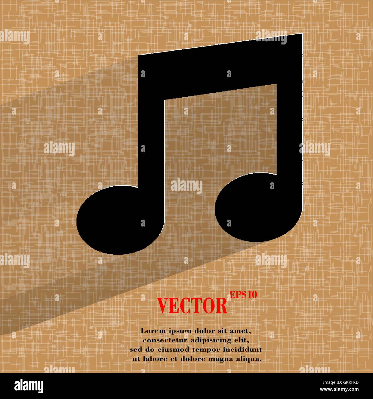 Music note. Flat modern web design on a flat geometric abstract ...