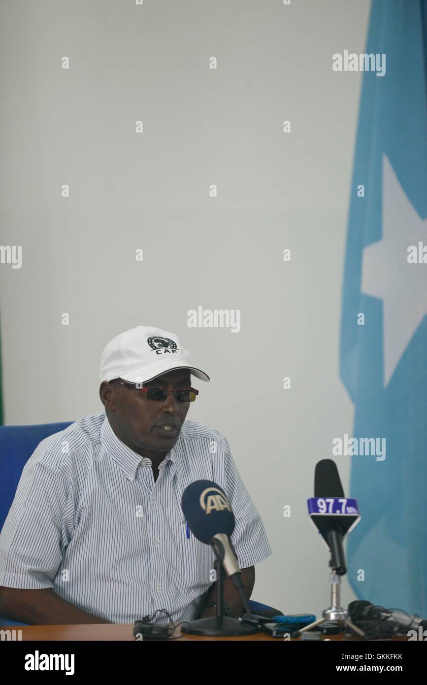 President of Somali Football Federation, Ali Said Guled, delivers a ...