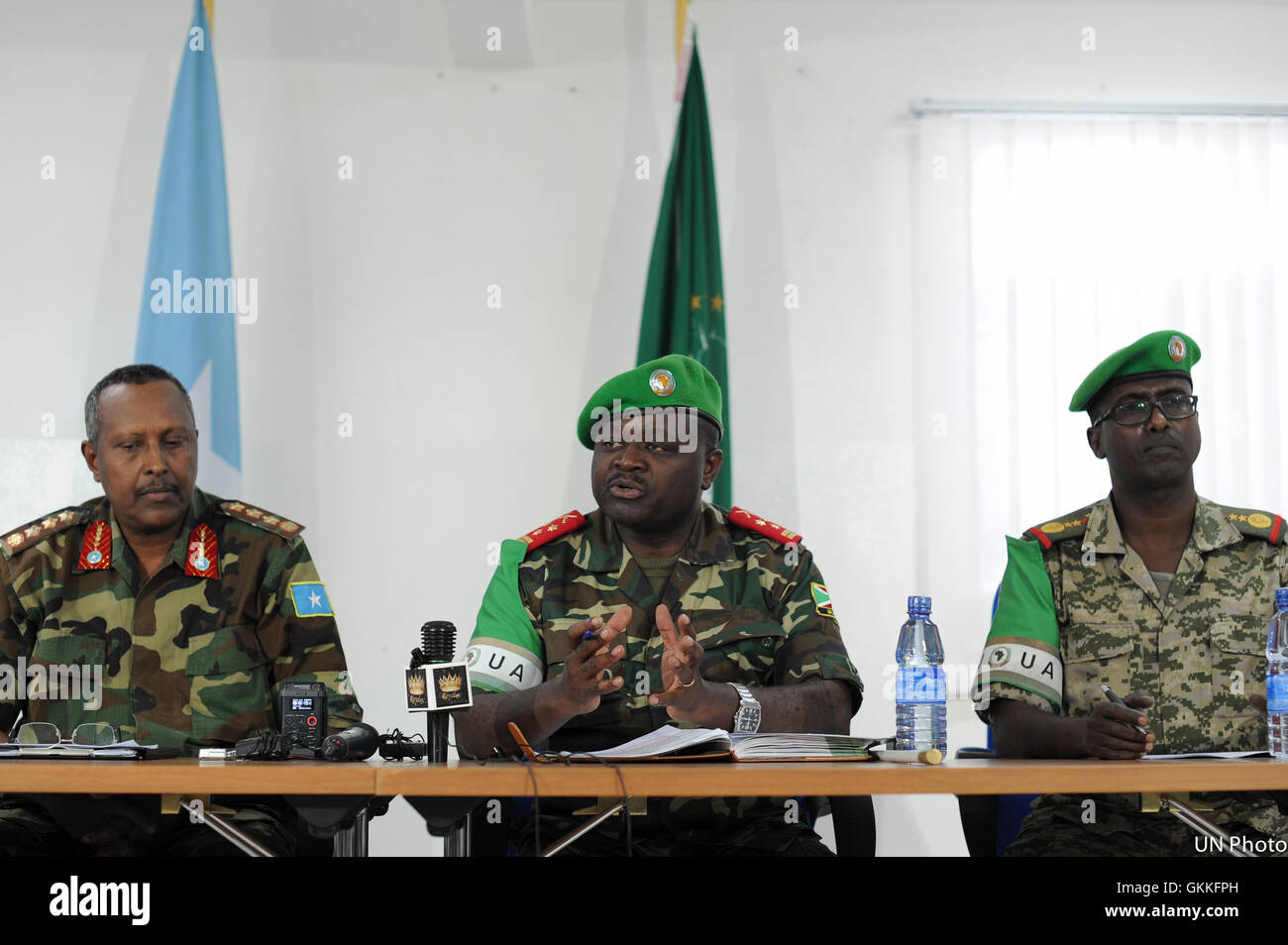 AMISOM Force Commander Lt. Gen. Silas Ntigurirwa addresses journalists ...