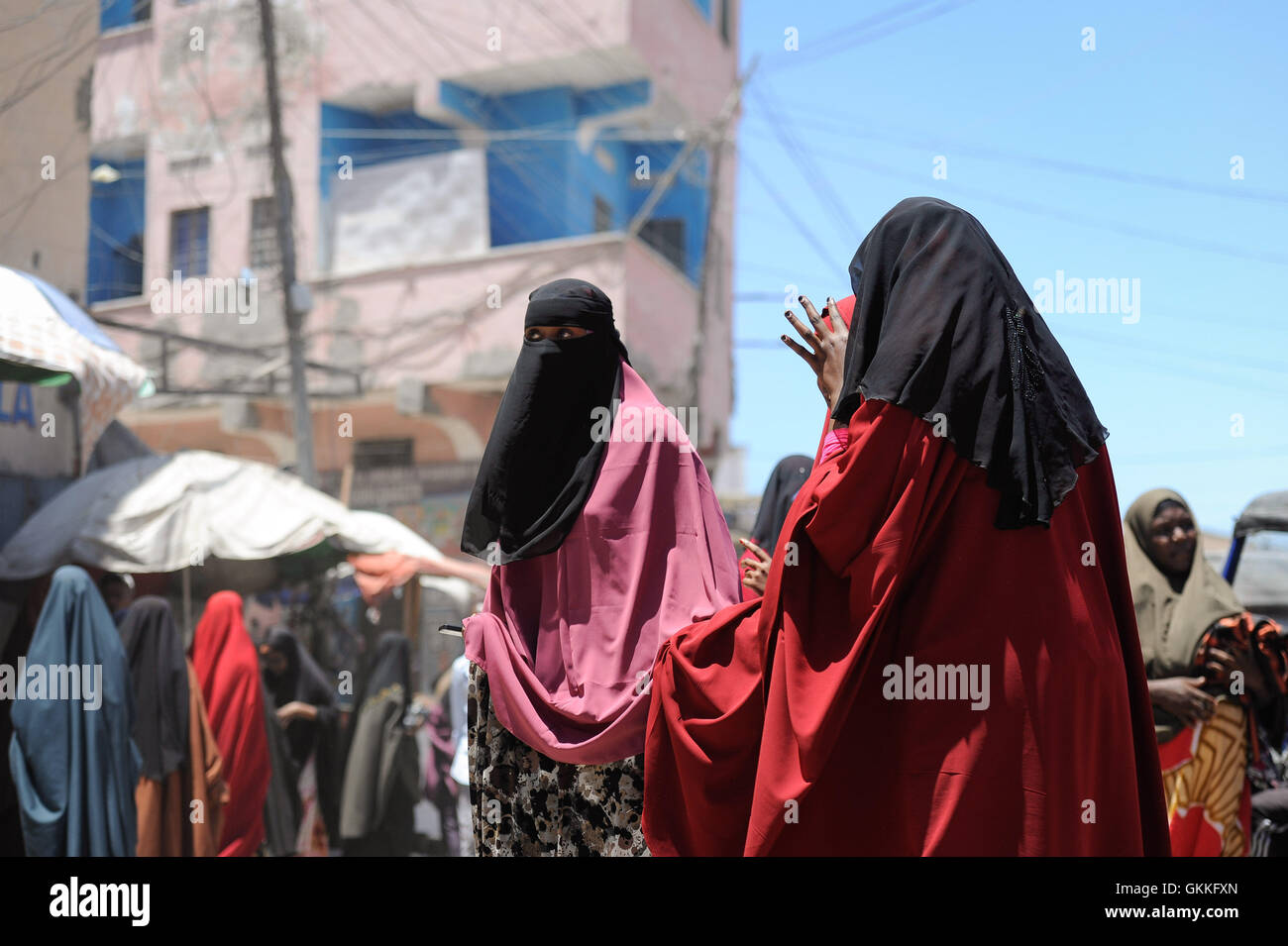 Somali women walk through Mogadishu's Hamar Weyne market on October 3 ...