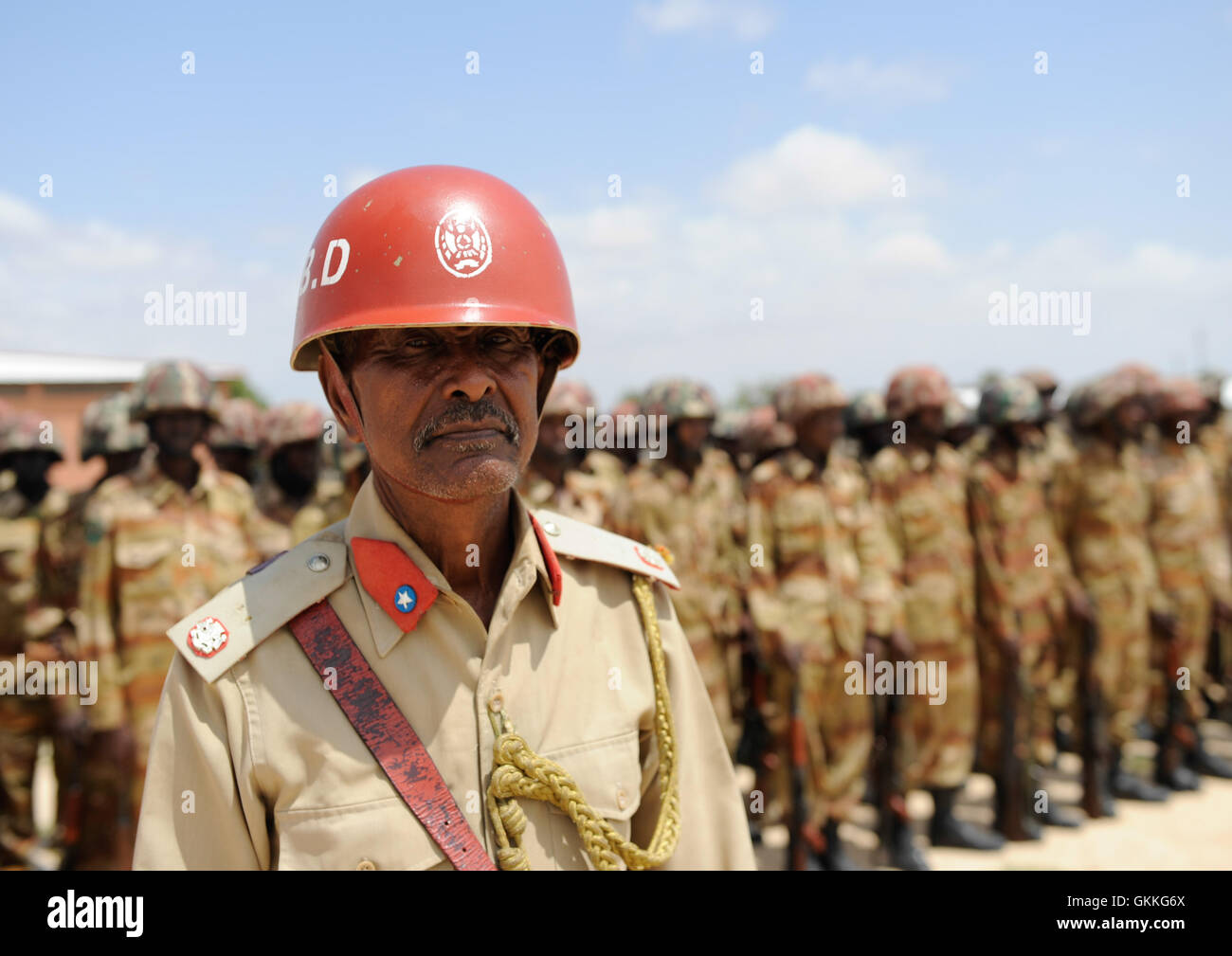 On October 27, 2014, a Somali National Soldier provides a guard of ...