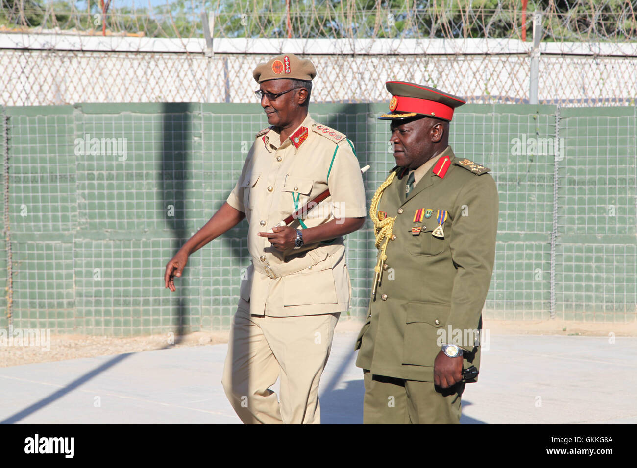 On October 9, Somali and Ugandan Chiefs of Defense Forces (CDF) walk ...