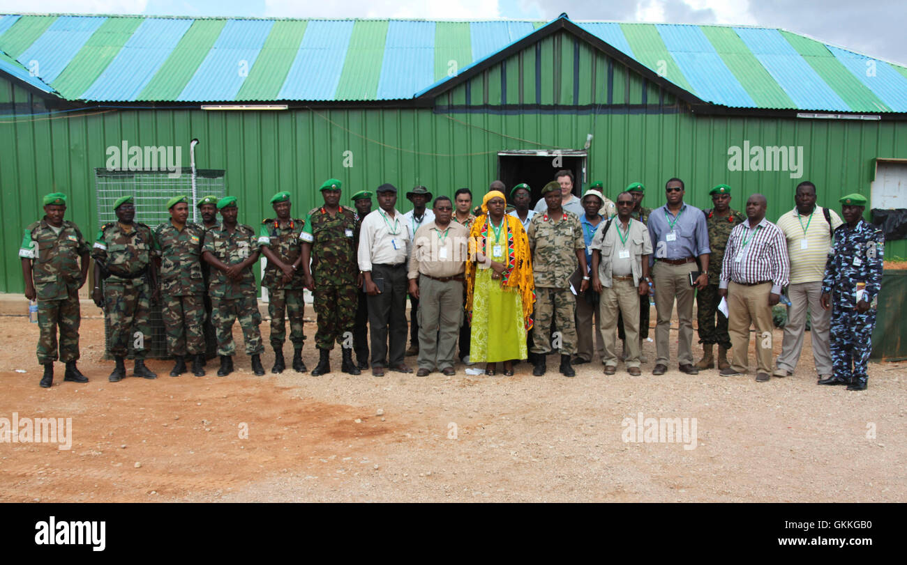 AMISOM and African Union delegation pose for a group photo after a ...
