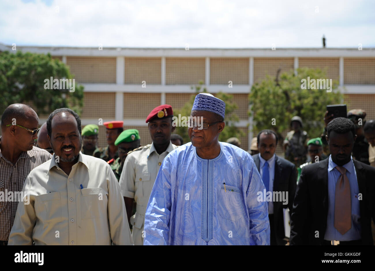 Somali President Hassan Sheikh Mohamud, AMISOM Head Amb. Maman Sidikou ...
