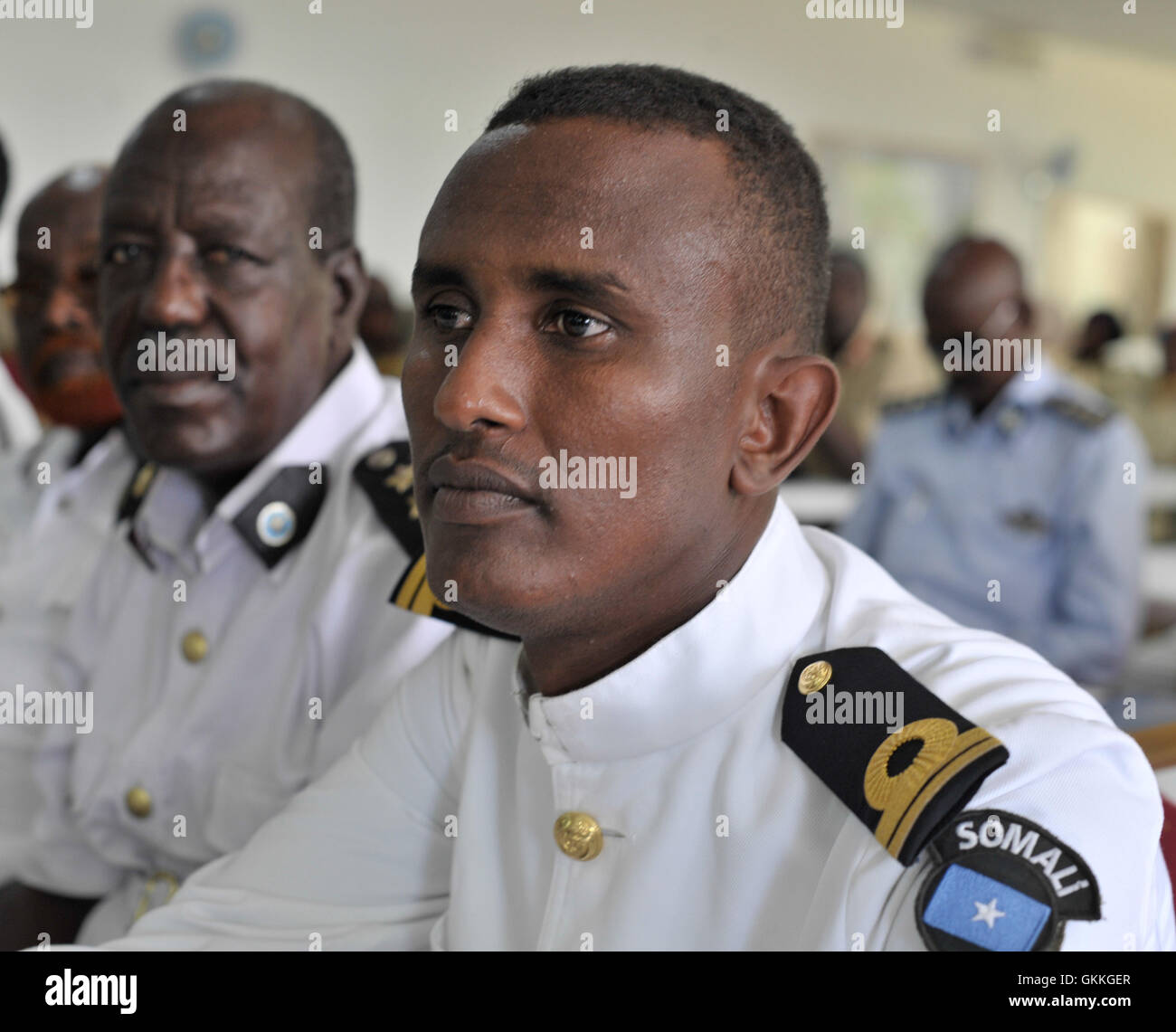 On October 27, 2014, a Somali National Army soldier listens attentively ...