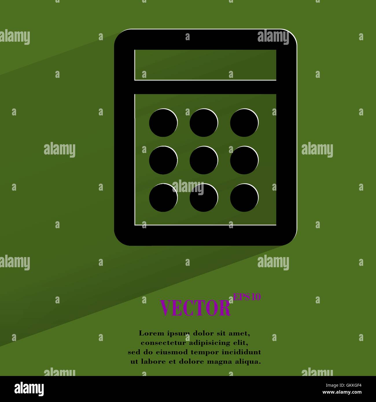 calculator. Flat modern web button with long shadow and space for your ...