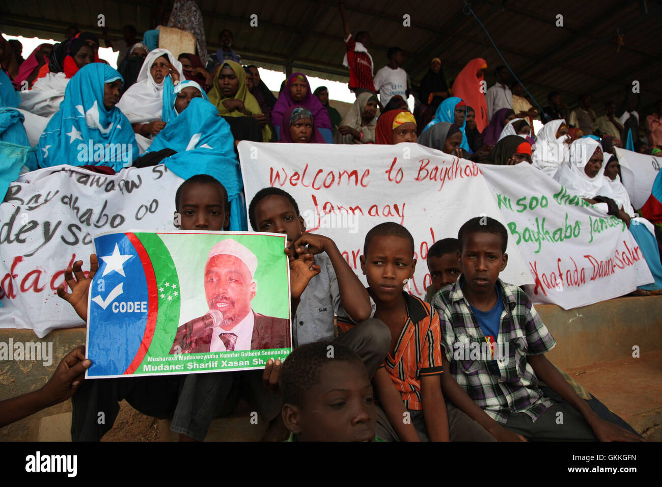 Residents of Baidoa show support for newly elected leader Sharif Hassan ...