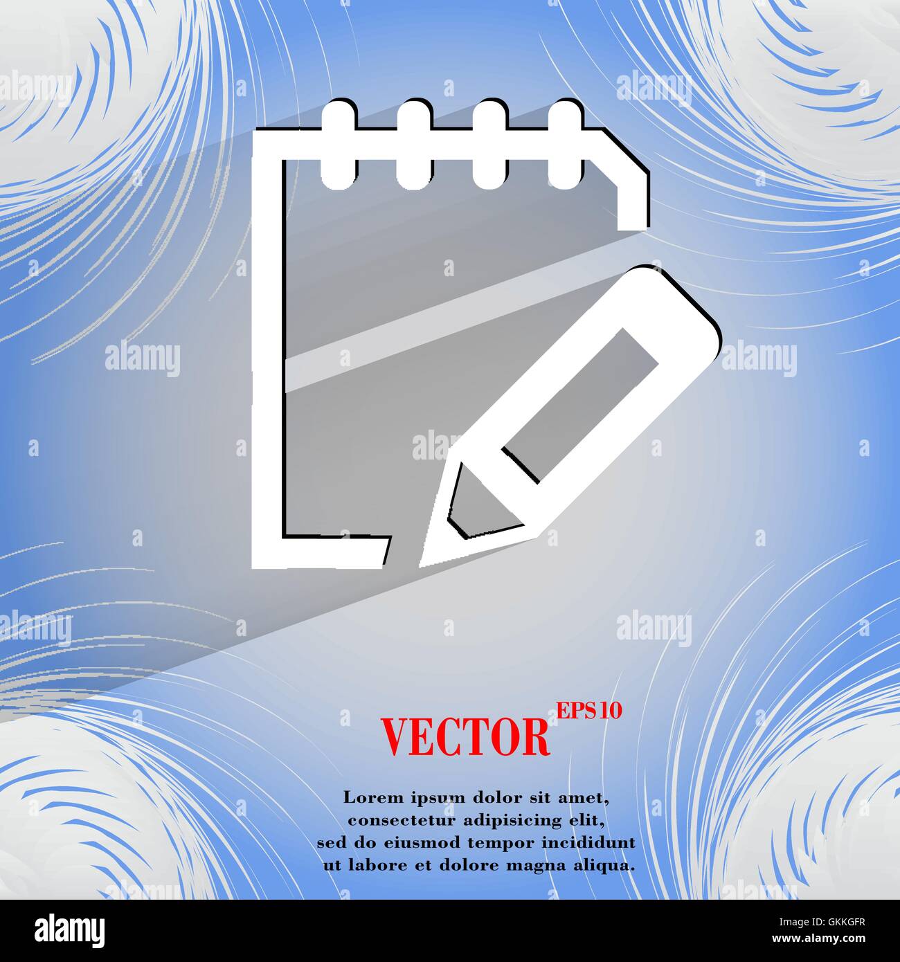 Notepad paper Documents. Flat modern web design on a flat geometric abstract background Stock ...