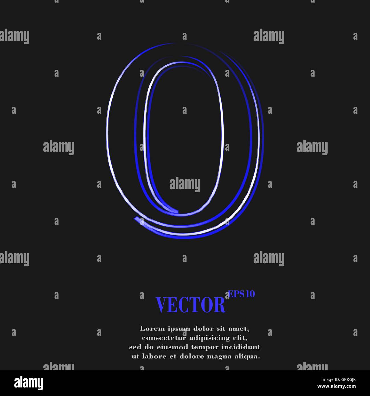 number zero icon symbol Flat modern web design with long shadow and ...